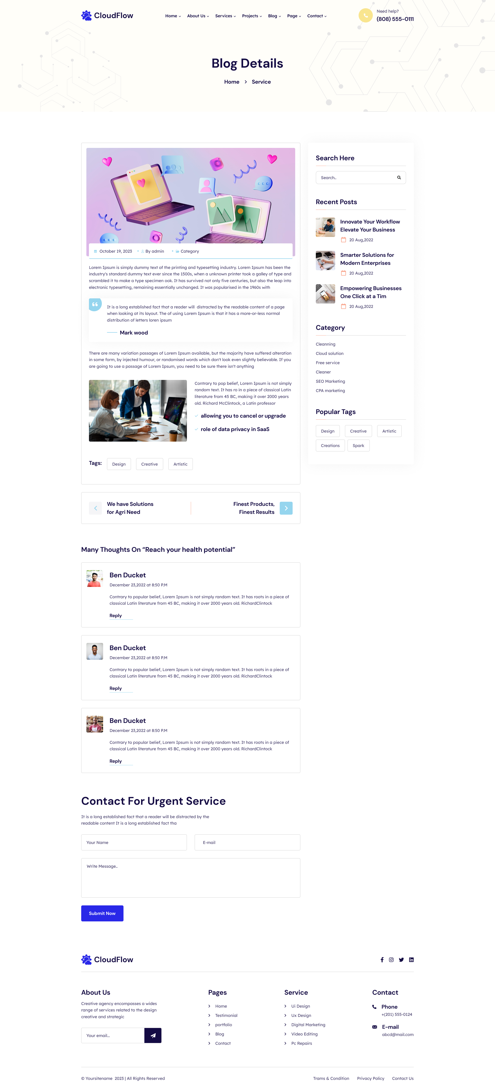 Cloudflow - SaaS & Software Startup Figma Template by DesignCurved